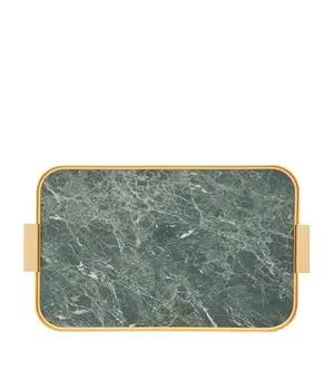 KAYMET Marble Ribbed Tray - Green