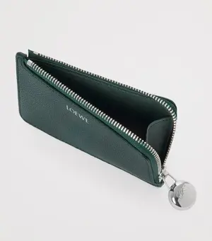 Loewe Leather Pebble Card Holder - Green