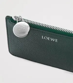 Loewe Leather Pebble Card Holder - Green