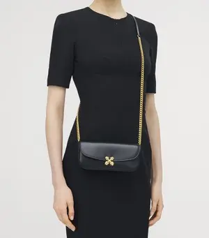 Alexander McQueen Skull Flower Cross-body Bag - Black