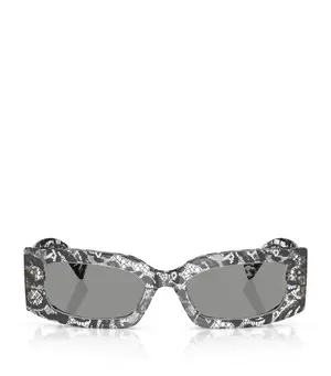 Dolce & Gabbana Acetate Rectangular Sunglasses - Black