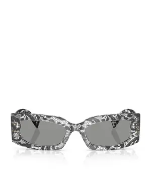 Dolce & Gabbana Acetate Rectangular Sunglasses - Black