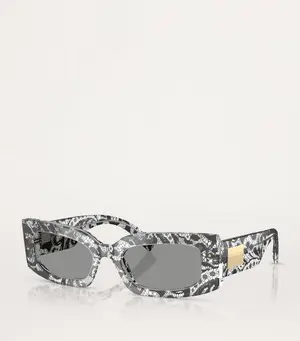 Dolce & Gabbana Acetate Rectangular Sunglasses - Black