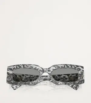 Dolce & Gabbana Acetate Rectangular Sunglasses - Black