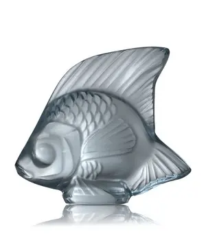 Lalique Crystal Fish Sculpture - Blue