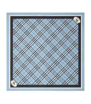 Burberry Silk Check Scarf - Blue