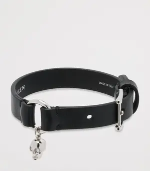 Alexander McQueen Leather Skull Bracelet - Black