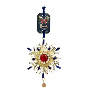 Harrods Embellished Snowflake Tree Decoration - Metallic