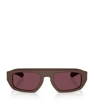 FERRARI Acetate Pillow Sunglasses - Brown
