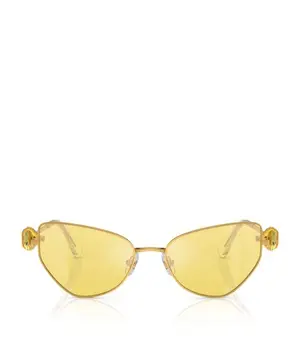 SWAROVSKI Sk7003 Cat Eye Sunglasses - Gold