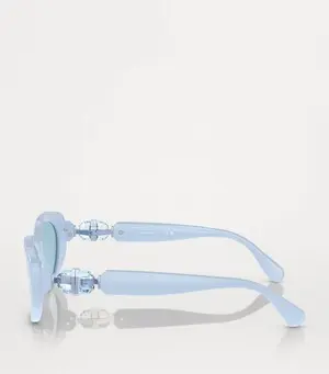 SWAROVSKI Sk6002 Oval Sunglasses - Blue
