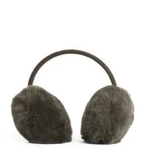 YVES SALOMON Rabbit Fur Ear Muffs - Green