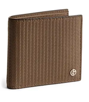 Giorgio Armani Leather Wave-embossed Bifold Wallet