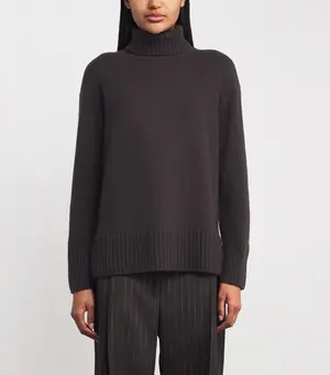Harrods Cashmere Rollneck Sweater - Brown