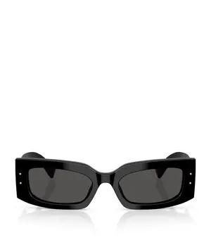 Dolce & Gabbana Acetate Rectangular Sunglasses - Black