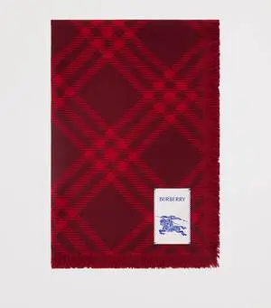Burberry Wool-silk Wide Check Scarf