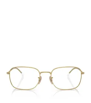 Ray-ban Metal Square Frame Sunglasses - Gold