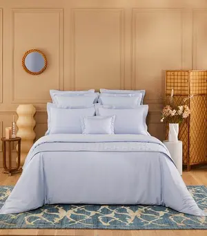 YVES DELORME Triomphe Celeste Super King Fitted Sheet - Blue
