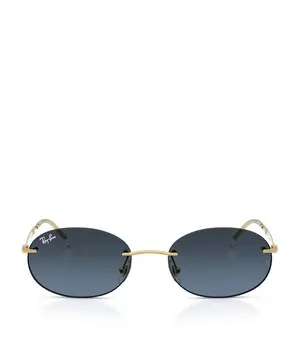 Ray-ban Metal Oval Sunglasses - Gold