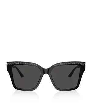 JIMMY CHOO Acetate Jc5003 Sunglasses - Black