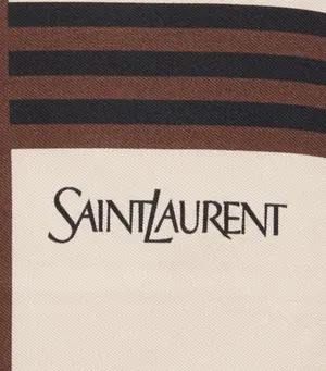 Saint Laurent Silk Printed Scarf - White