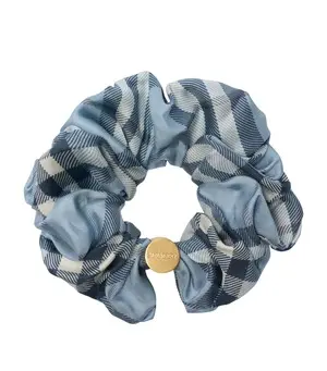 Burberry Silk Check Scrunchie - Grey