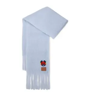 Loewe X Louis Wain Mohair-wool-blend Scarf - Blue