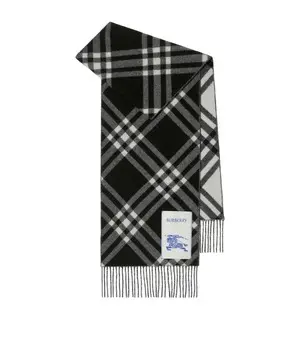 Burberry Cashmere Check Scarf - Black