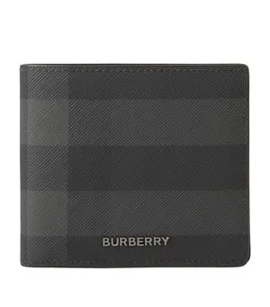 Burberry Slim Check Bifold Wallet - Black