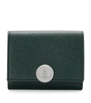 Loewe Leather Pebble Wallet - Green