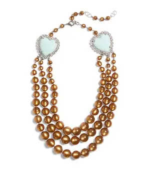 Valentino Garavani Beaded Coeur Hyperbole Layered Necklace - Blue