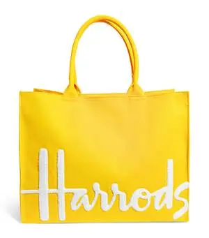 Harrods Cotton Logo Tote Bag
