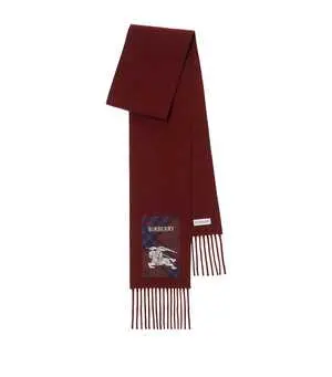 Burberry Cashmere Check Label Scarf - Red
