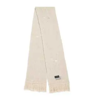 MAISON MARGIELA Wool-blend Distressed Scarf - Beige