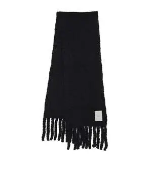 JOSEPH Bouclé Knit Scarf - Black