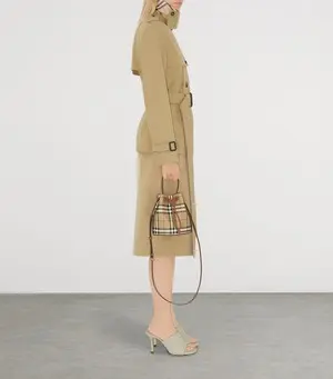 Burberry Mini Check Bucket Bag - Brown