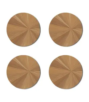 HESTIA Set Of 4 Soleil Round Coasters - Metallic