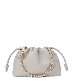Loewe Medium Leather Flamenco Shoulder Bag - Grey