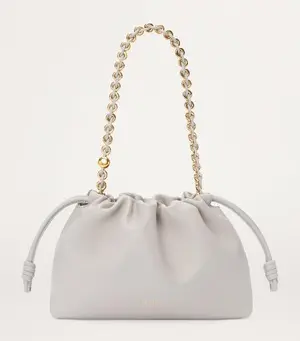 Loewe Medium Leather Flamenco Shoulder Bag - Grey