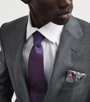 Eton Silk Paisley Pocket Square - Red