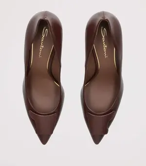 Santoni Leather Sibille Pumps 85 - Brown