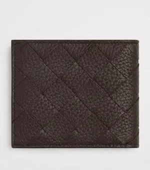 Bottega Veneta Leather Intrecciato Bifold Wallet - Brown