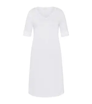 Hanro Cotton Lace-trim Moments Nightdress - White