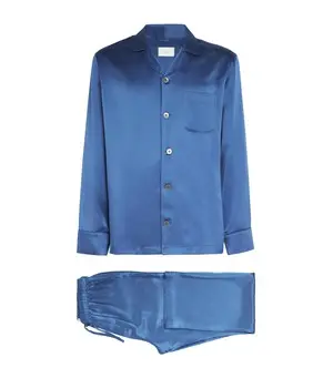 Harrods Silk Pyjama Set - Blue