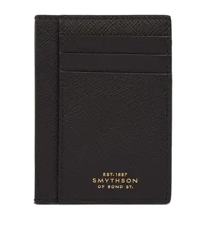 Smythson Panama Leather Compact Card Holder - Black