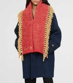 Burberry Alpaca Wool-blend Happy Scarf - Red