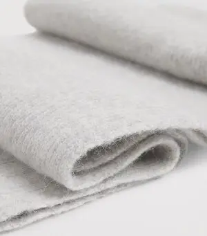 LE BONNET Lambswool Classic Scarf - Grey