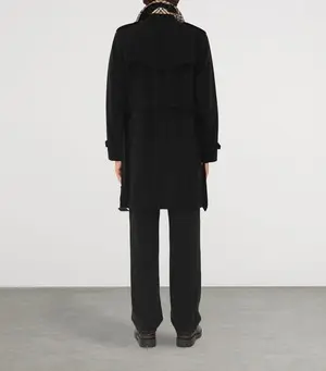 Burberry Kensington Heritage Mid-length Trench Coat - Black