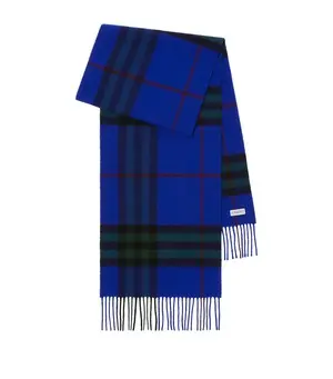 Burberry Cashmere Check Scarf - Blue
