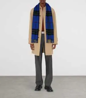 Burberry Cashmere Check Scarf - Blue